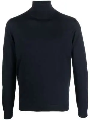 ROBERTO COLLINA Wool Roll-neck Jumper - Blue