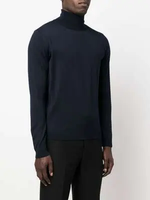 ROBERTO COLLINA Wool Roll-neck Jumper - Blue