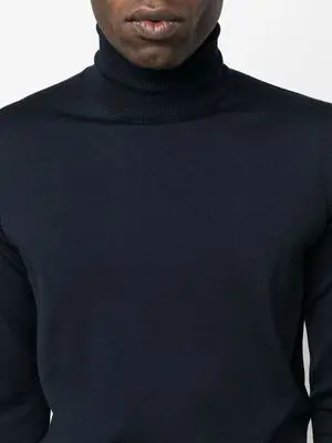 ROBERTO COLLINA Wool Roll-neck Jumper - Blue