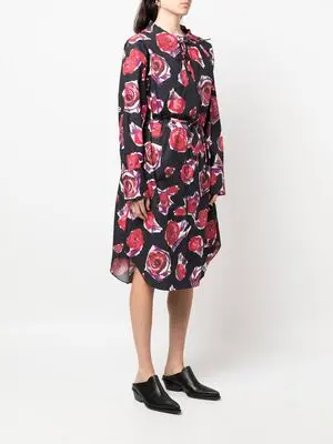 Marni Rose-print Midi Dress