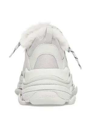 Balenciaga Triple S Faux-fur Sneakers - Grey