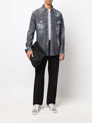 Dsquared2 Dark-wash Denim Shirt - Black