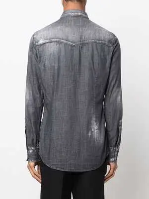 Dsquared2 Dark-wash Denim Shirt - Black