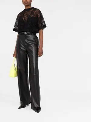 Alexander McQueen Floral-lace Short-sleeve Top