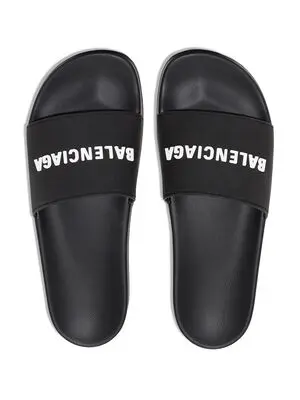 Balenciaga Logo Pool Slides