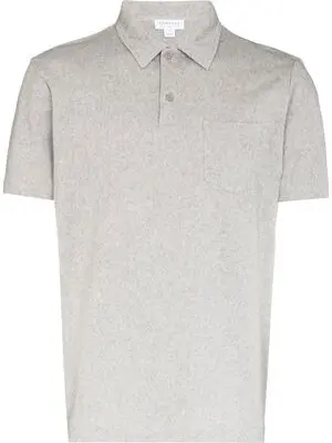 Sunspel Short-sleeve Polo Shirt - Grey