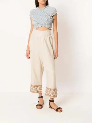OLYMPIAH Ruched Cropped Top
