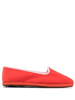 SCAROSSO Valentina Velvet Slippers - Red