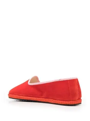 SCAROSSO Valentina Velvet Slippers - Red