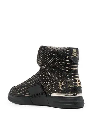 Philipp Plein Snakeskin-effect High-top Sneakers