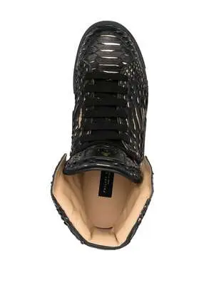 Philipp Plein Snakeskin-effect High-top Sneakers