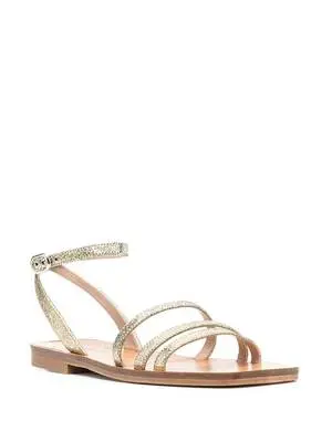 SCAROSSO Sarah Leather Sandals - Yellow