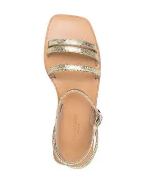SCAROSSO Sarah Leather Sandals - Yellow