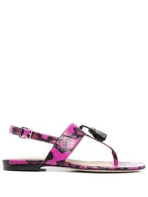 SCAROSSO Emma Snakeskin-effect Sandals - Pink