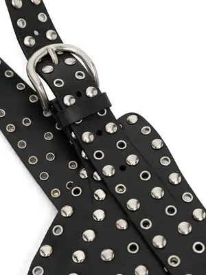 DONDUP Studded Leather Saddle Belt
