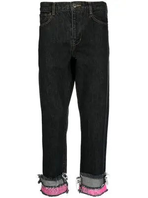 Facetasm Cropped Patchwork Jeans