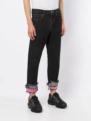Facetasm Cropped Patchwork Jeans