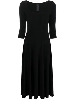 Norma Kamali U-neck Skater Midi Dress