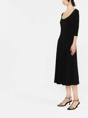 Norma Kamali U-neck Skater Midi Dress