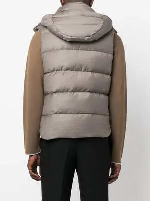 MOORER Hooded Padded Gilet - Neutrals