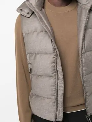 MOORER Hooded Padded Gilet - Neutrals