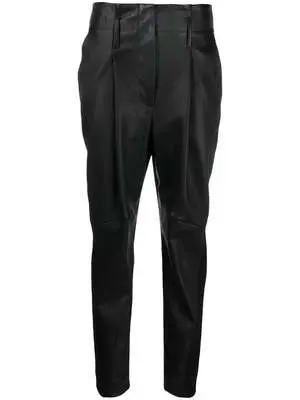 Brunello Cucinelli Woven Tapered-leg Trousers - Black