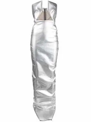 Rick Owens Prong Metallic Gown Silver