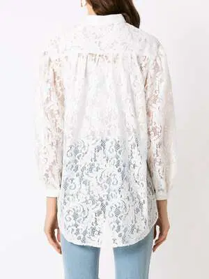 OLYMPIAH Branch Lace-print Shirt