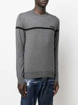 Dsquared2 Logo-embroidered Wool Jumper - Grey