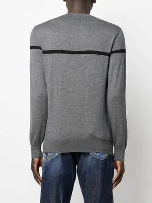 Dsquared2 Logo-embroidered Wool Jumper - Grey