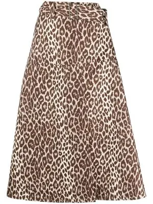 JIL SANDER Leopard-print Midi Skirt - Neutrals