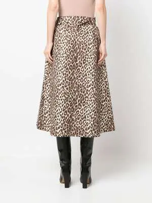 JIL SANDER Leopard-print Midi Skirt - Neutrals