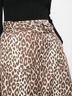 JIL SANDER Leopard-print Midi Skirt - Neutrals