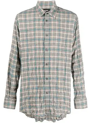 Dsquared2 Checked Cotton-blend Shirt - Grey