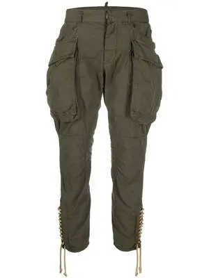 Dsquared2 Stretch-cotton Lace-up Detail Cargo Trousers