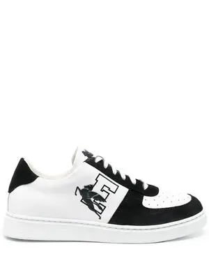 Etro Logo-print Leather Sneakers - Black