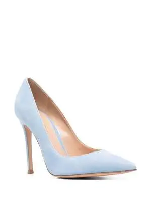 GIANVITO ROSSI Pointed Toe Suede Pumps - Blue