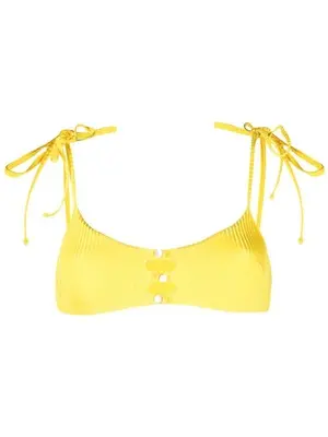 SIAN SWIMWEAR Ribbed Side-tie Bikini Bottom - Yellow