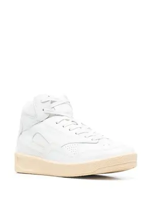 JIL SANDER Basket Mid Leather Sneakers - White