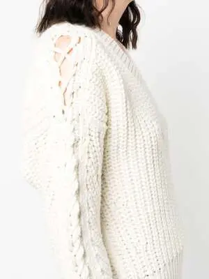 IRO PARIS Chunky-knit V-neck Jumper - White
