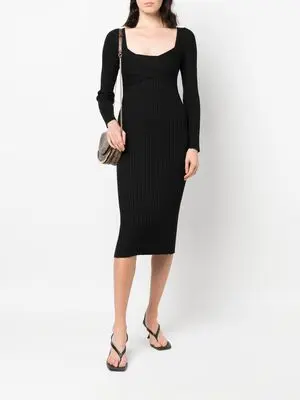IRO PARIS Ribbed-knit Midi Dress