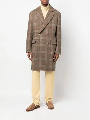 VIVIENNE WESTWOOD Check Double-breasted Coat - Neutrals
