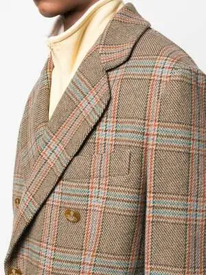 VIVIENNE WESTWOOD Check Double-breasted Coat - Neutrals