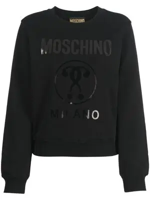 Moschino Logo-print Organic Cotton Sweatshirt - Black