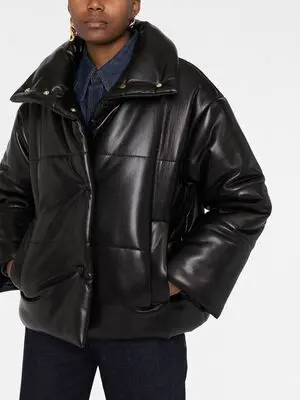 Nanushka Hide Padded Faux-leather Jacket - Black
