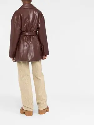 Nanushka Belted Faux-leather Blazer