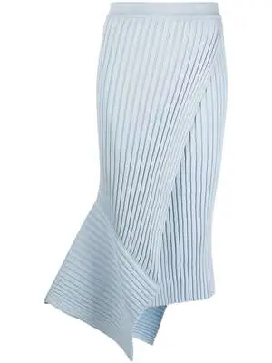 Stella McCartney Ribbed-knit Midi-skirt - Blue