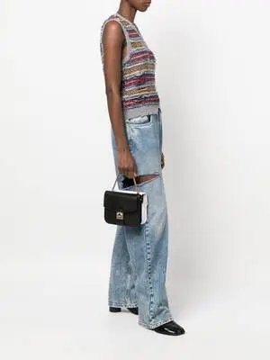 MAISON MARGIELA Lock Leather Shoulder Bag - Black