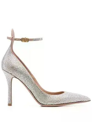 Valentino Garavani 100mm Tan-go Embellished Pumps