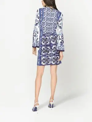 Dolce & Gabbana Majolica-print Organza Dress